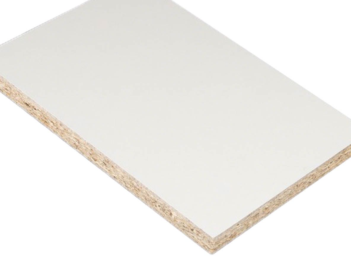 Spanplatte beschichtet SwissDecor Uni K101 Frontweiss PE perl ...